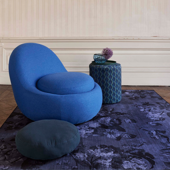 Puff de 40 cm de diámetro modelo Tesse reef green – Kenza Design - Kenza.cl